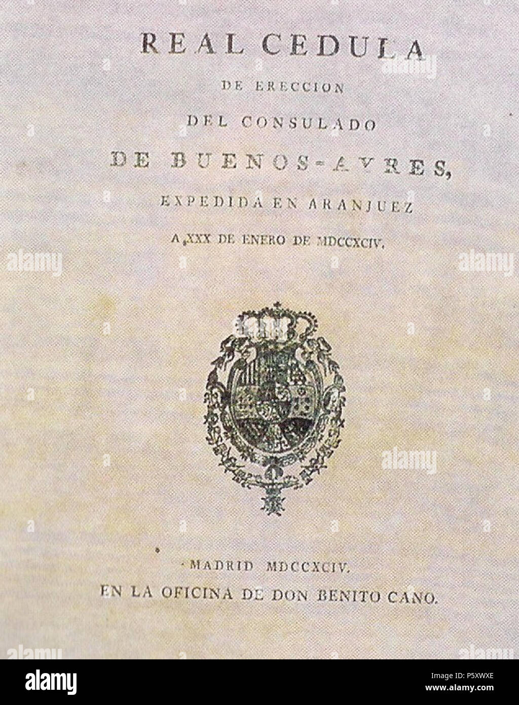 N/A. Español: Portada de la Real Cédula de creación del Consulado de ...