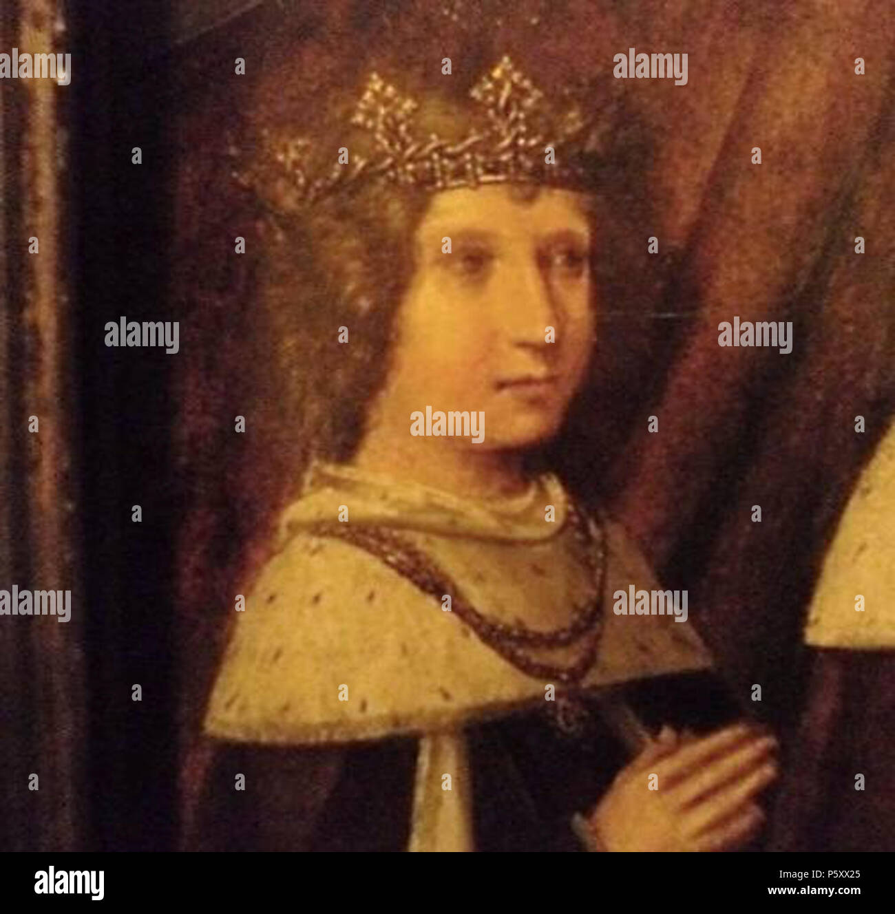 N/A. English: Detail of a painting showing Henry VII, Elizabeth of York ...