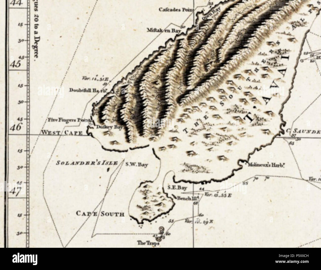 James cook map hi-res stock photography and images - Alamy