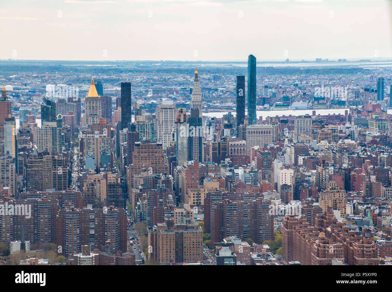 New york manhattan sky line sunset evening hudson hi-res stock ...