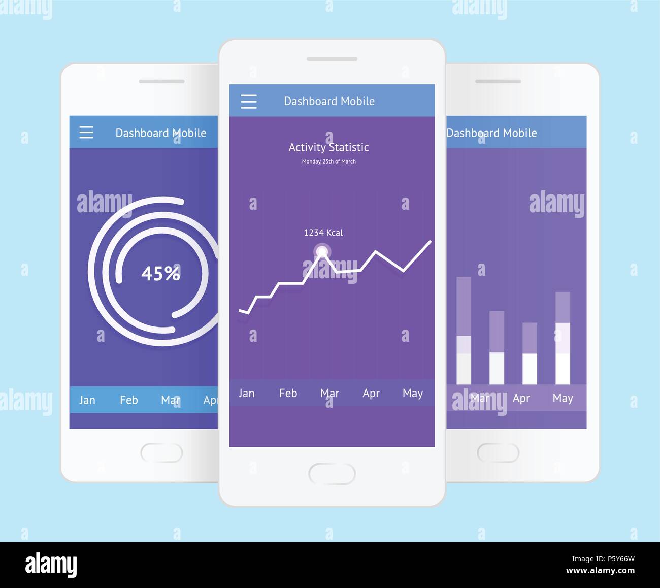 Vector Illustration of mobile screens Stock Vector Image & Art - Alamy