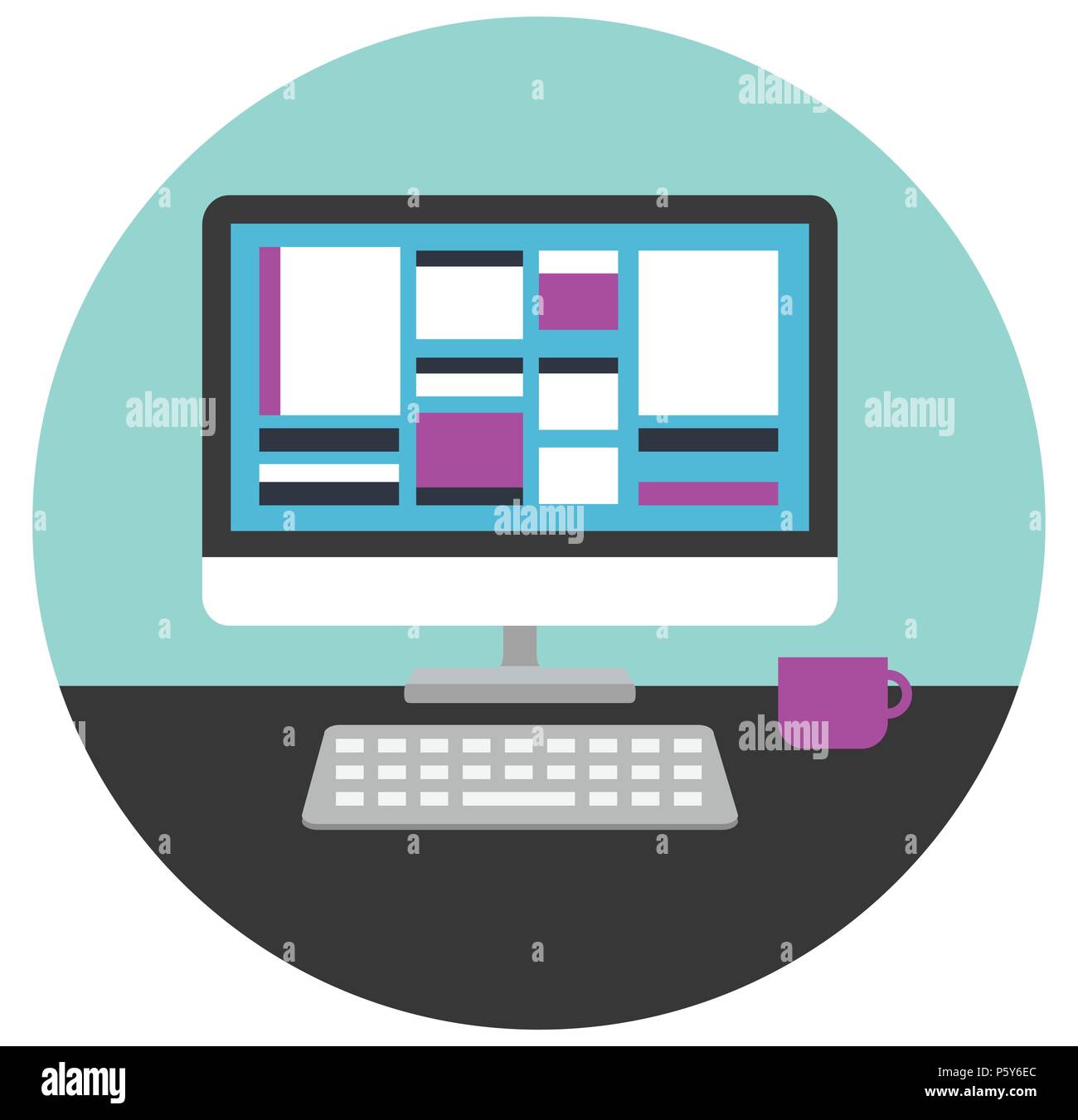 Desktop modern computer graphic Stock Vector Images - Alamy