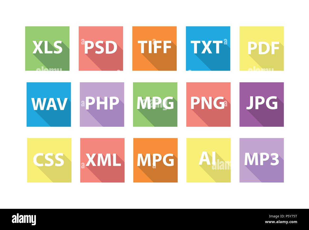 Set of Document File Formats with long shadows Stock Vector Image & Art ... Set of Document File Formats with long shadows Stock Vector Image & Art ...