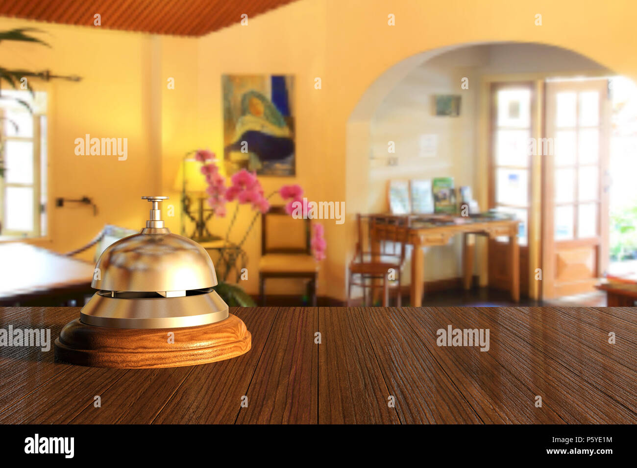Hotel reception desk bell hi-res stock photography and images - Alamy