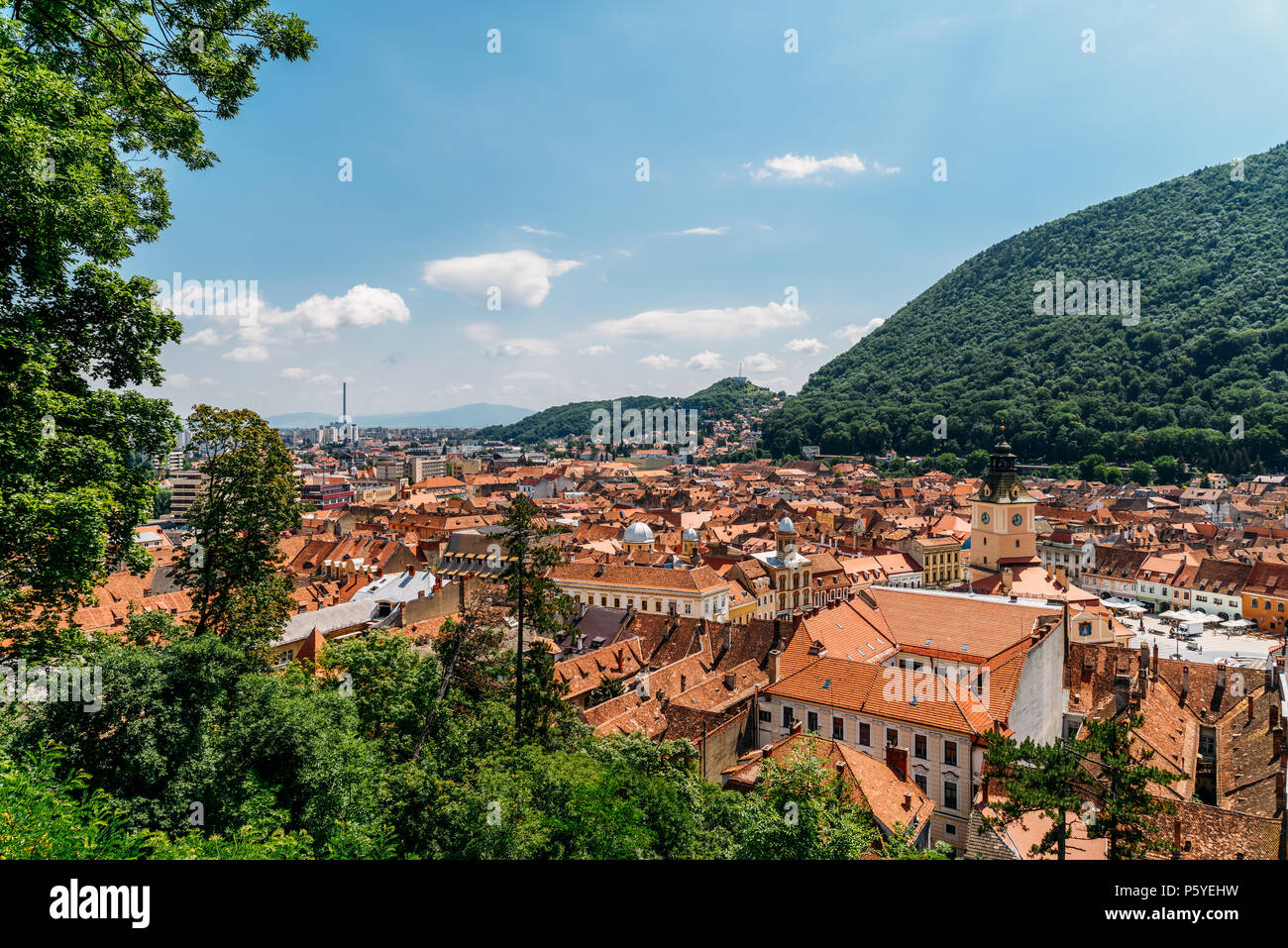 Aerial View Of Brasov City In Romania Stock Photo - Alamy