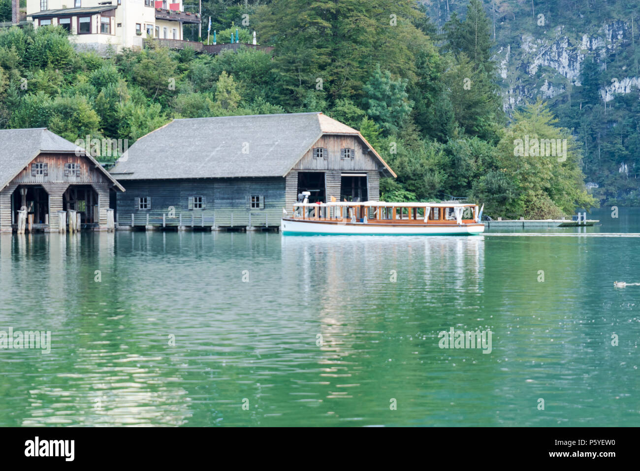 Lake Koenigssee in Alps Berchtesgaden Bavaria Germany Stock Photo - Alamy