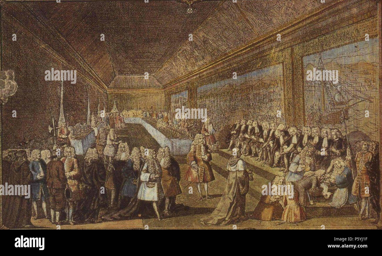 N/A. English: Court function at the Palace of Ribeira in 1748 . 1748 ...