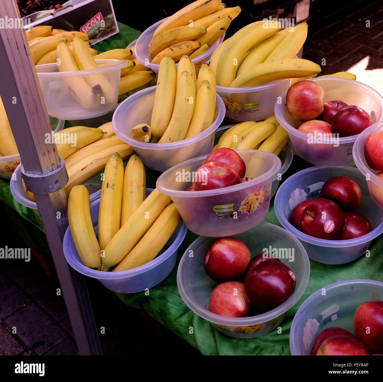 fruit displayed on a canterbury market stall kent uk june 2018 Stock ...