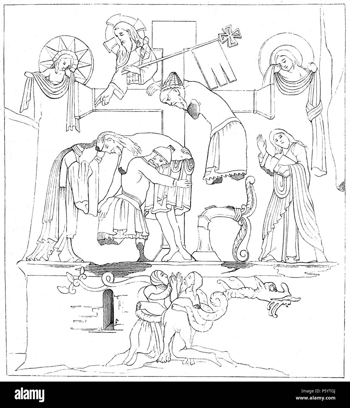 N/A. English: Drawing of the Externsteine relief. 1862. Unknown 541 ...