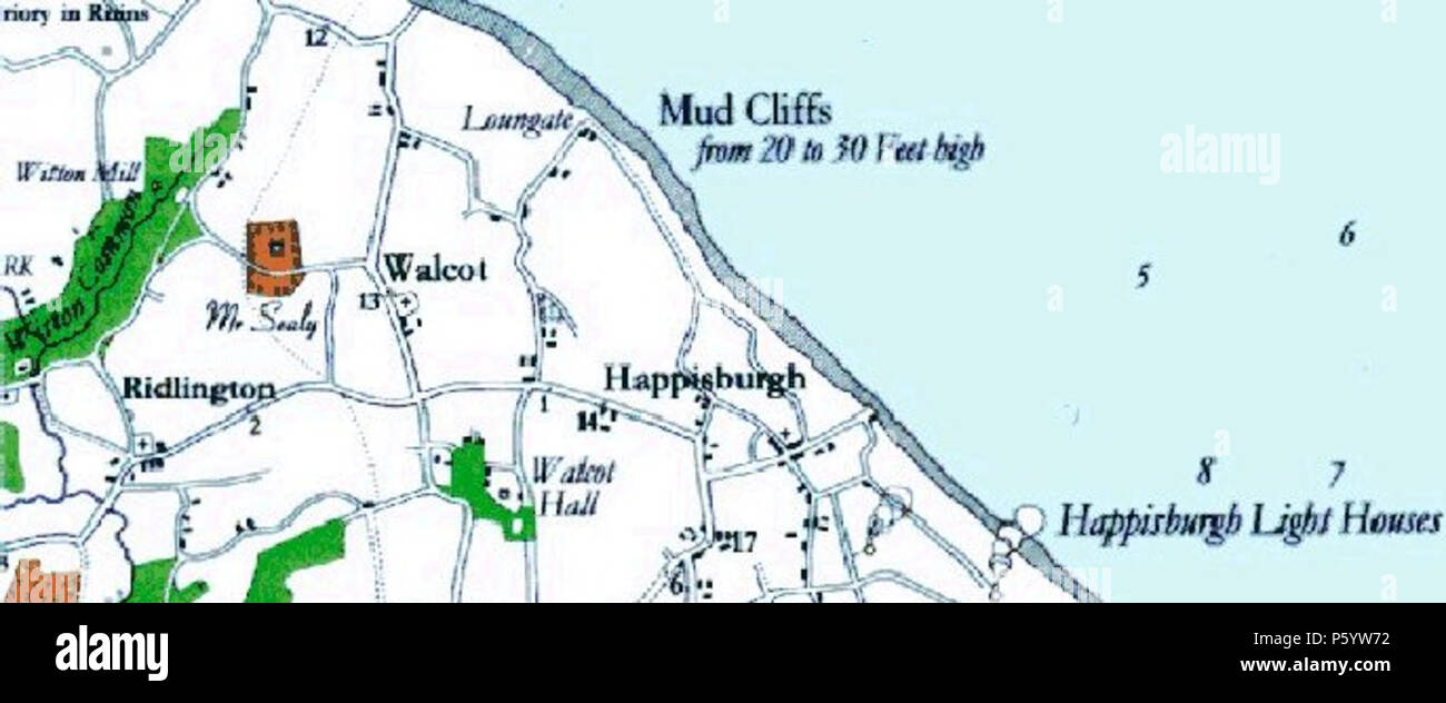 544 Faden 1797 map of Norfolk - Walcott extract Stock Photo - Alamy