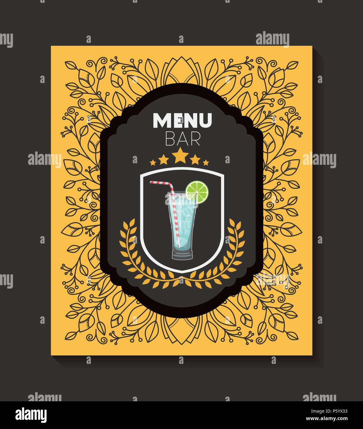 fresh and tropical cocktail frame Stock Vector Image & Art - Alamy