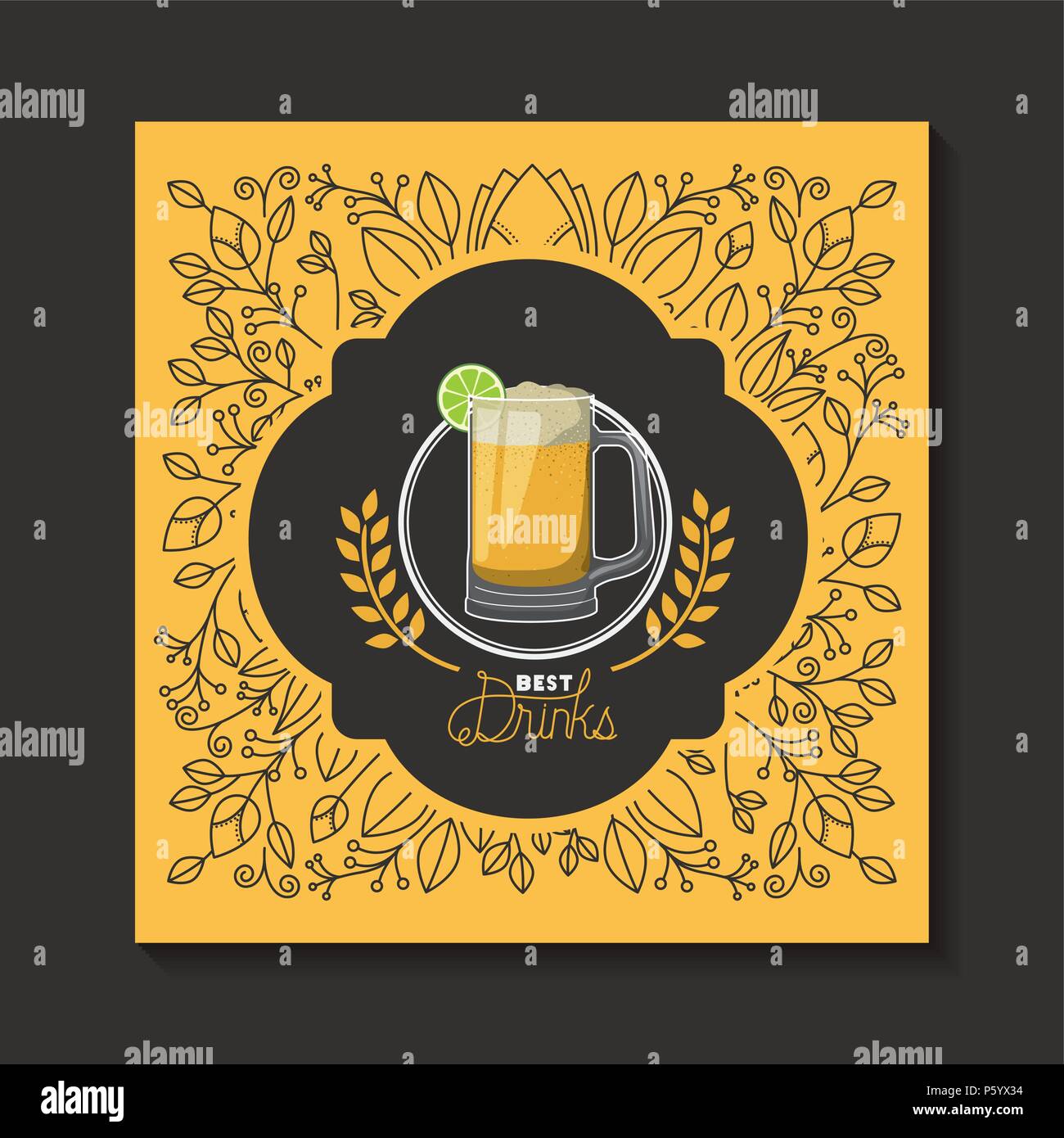 fresh and tropical cocktail frame Stock Vector Image & Art - Alamy