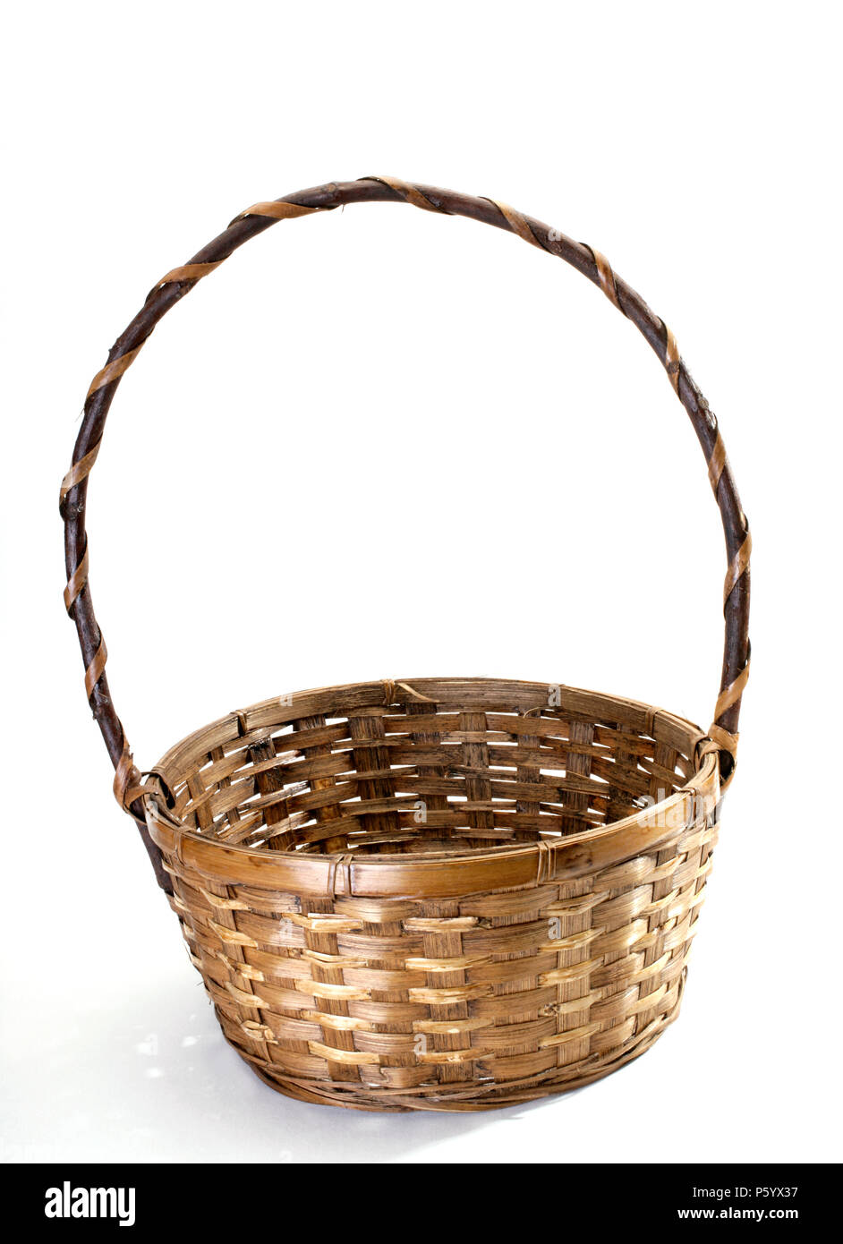 close up shot of empty basket on white background Stock Photo - Alamy