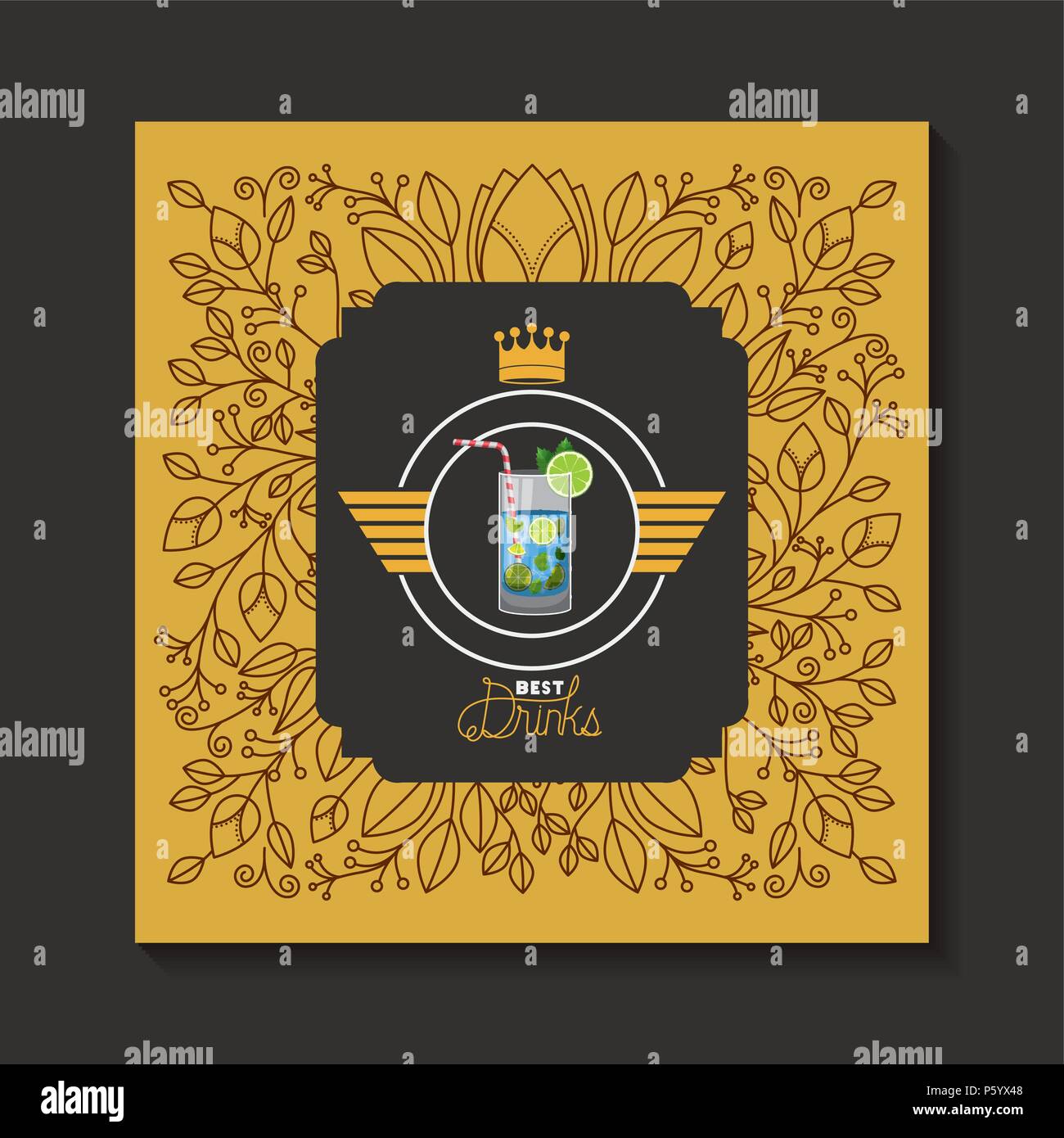 fresh and tropical cocktail frame Stock Vector Image & Art - Alamy