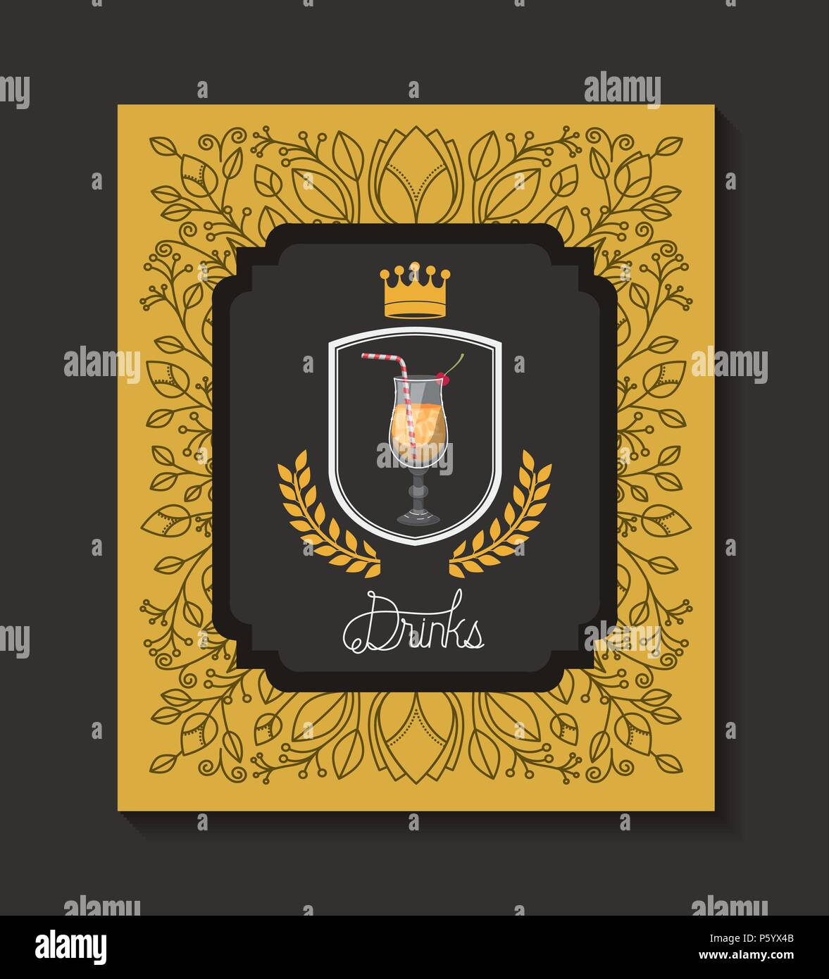 fresh and tropical cocktail frame Stock Vector Image & Art - Alamy