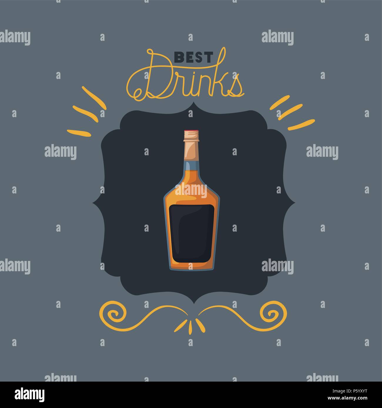 best drink bottle liquor frame Stock Vector Image & Art - Alamy