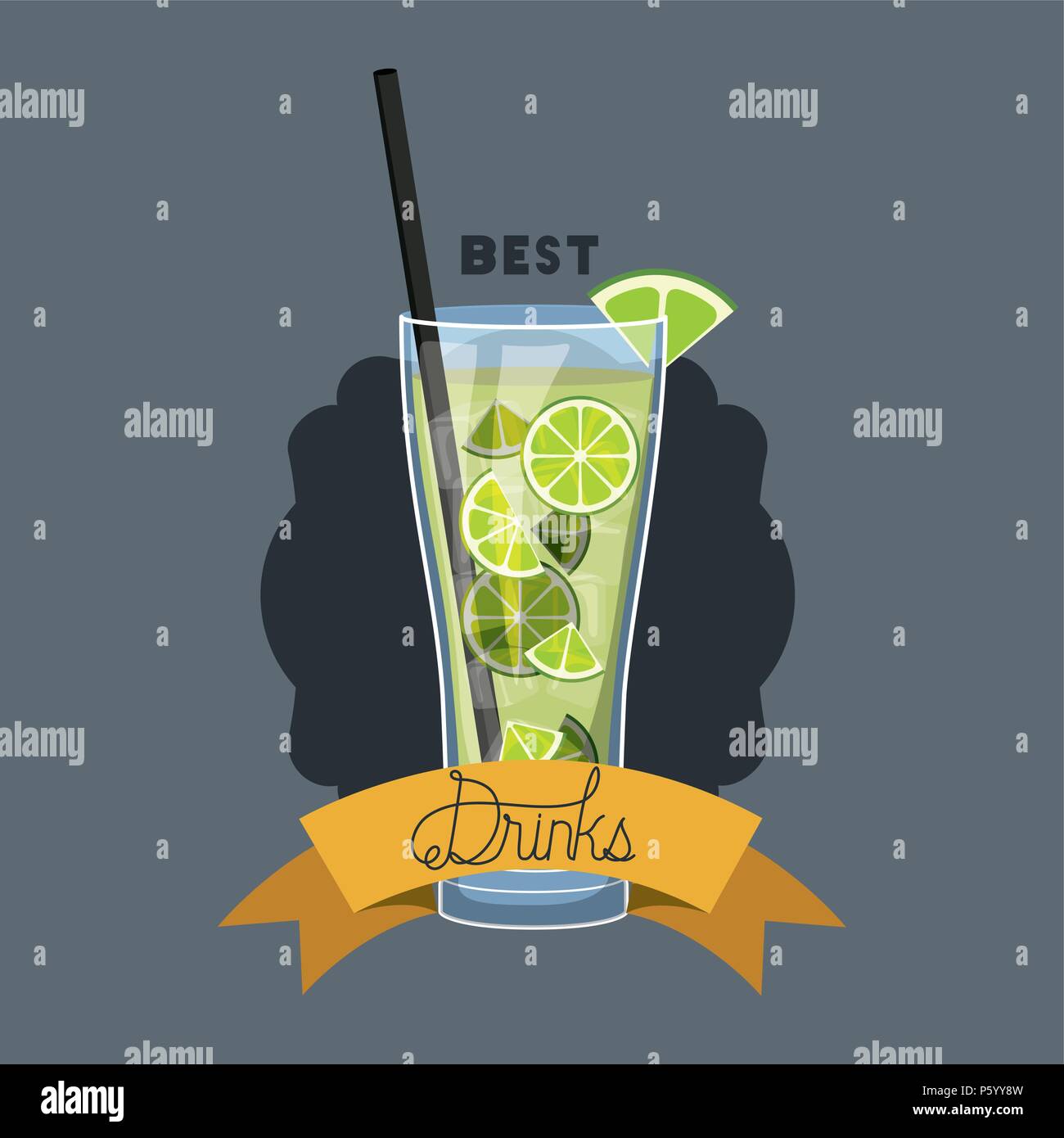 fresh and tropical cocktail frame Stock Vector Image & Art - Alamy