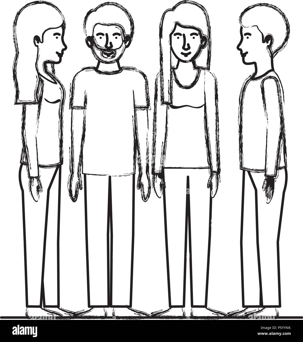 group of friends characters Stock Vector Image & Art - Alamy