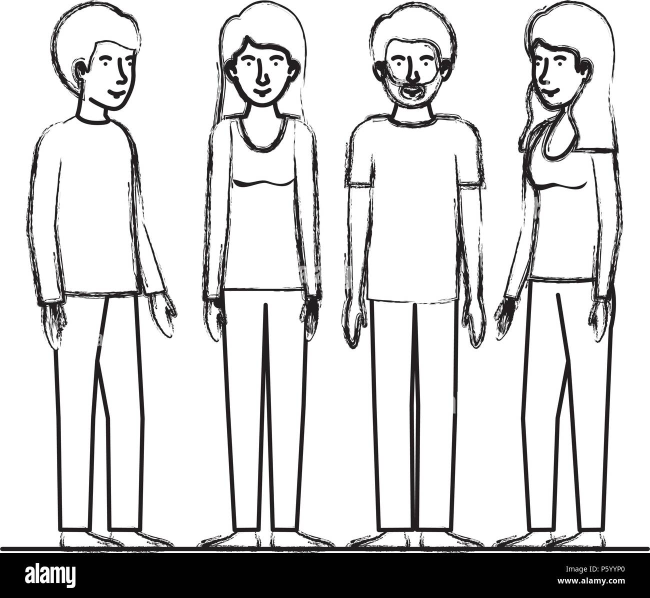 group of friends characters Stock Vector Image & Art - Alamy