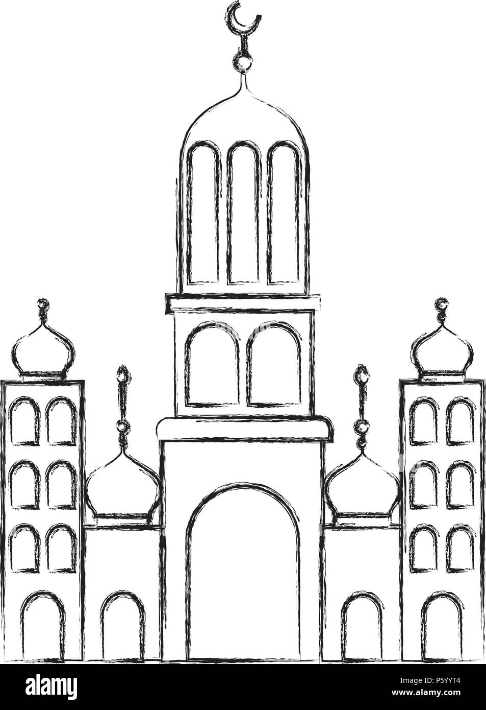 arabic castle tower with moon Stock Vector Image & Art - Alamy