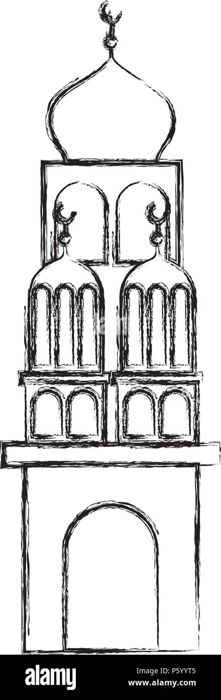 arabic castle tower with moon Stock Vector Image & Art - Alamy