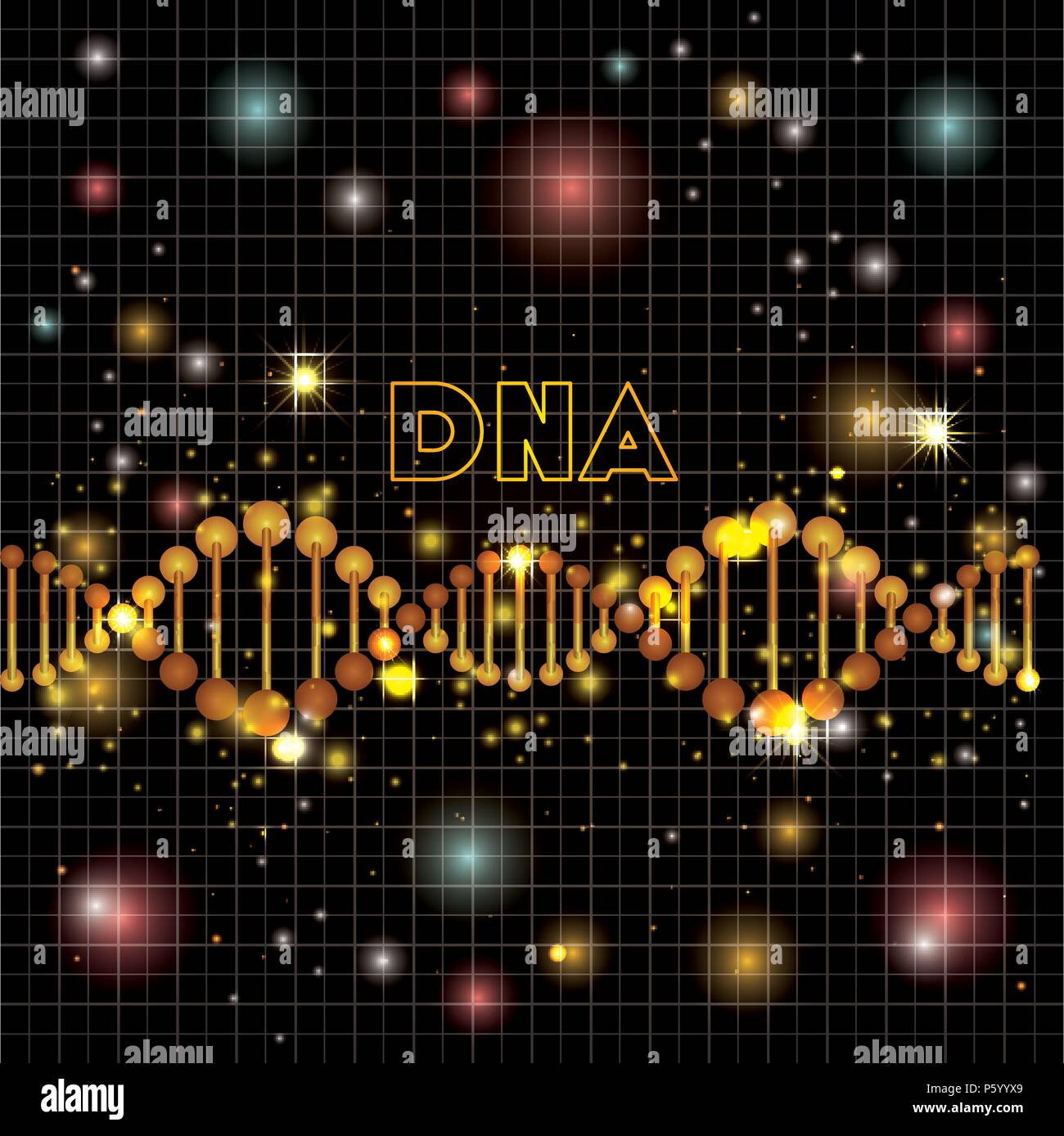 dna molecule on line golden pattern Stock Vector Image & Art - Alamy