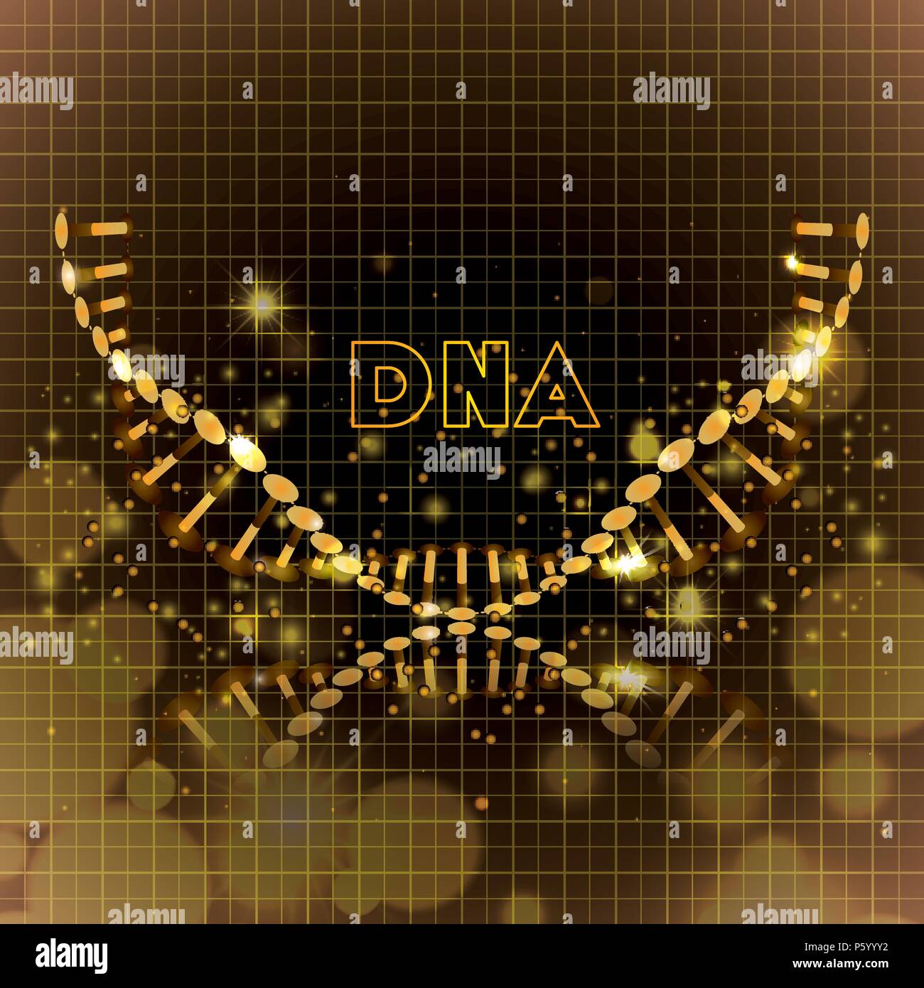 dna molecule half circle golden structure Stock Vector Image & Art - Alamy