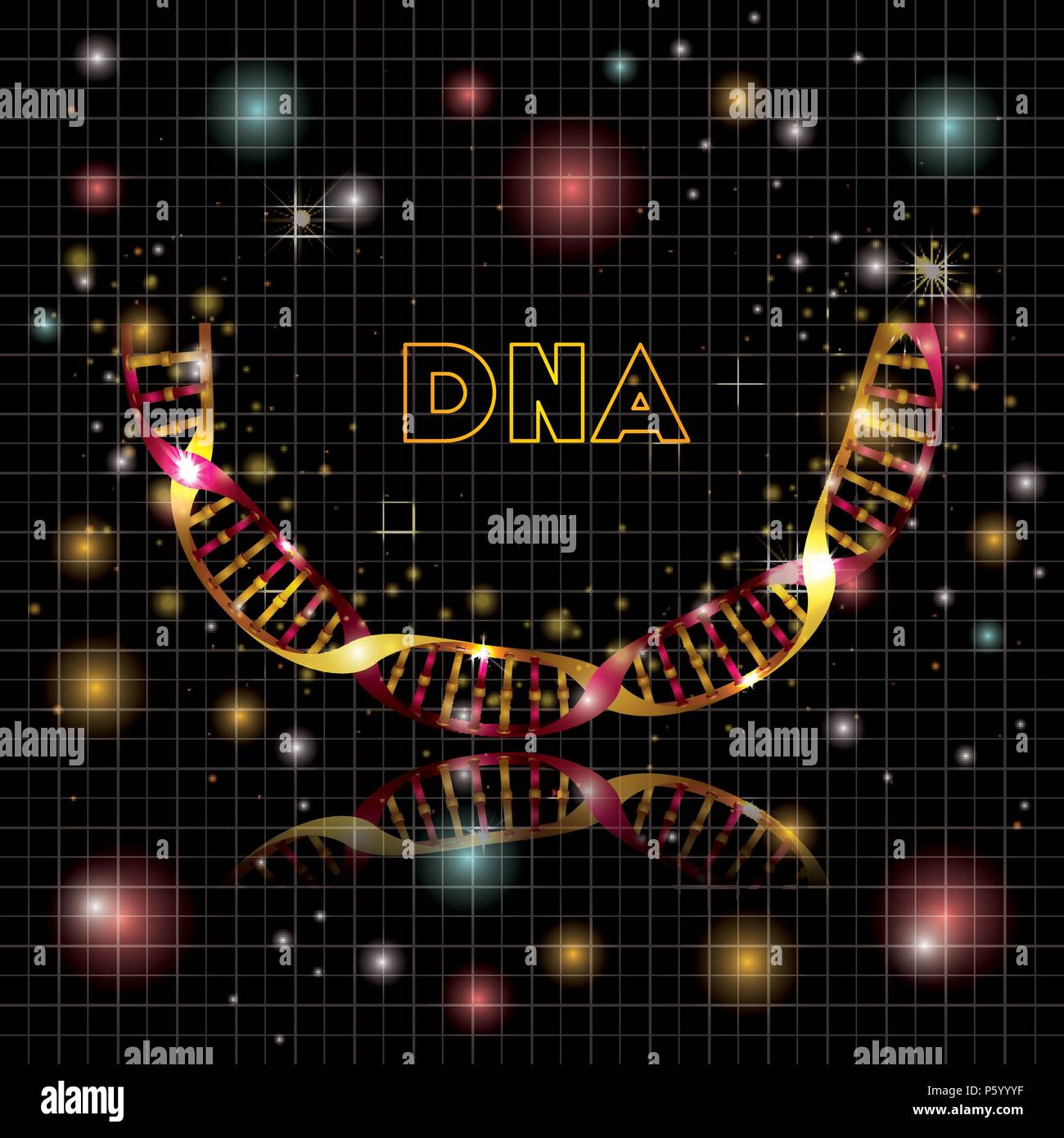 dna molecule half circle golden structure Stock Vector Image & Art - Alamy