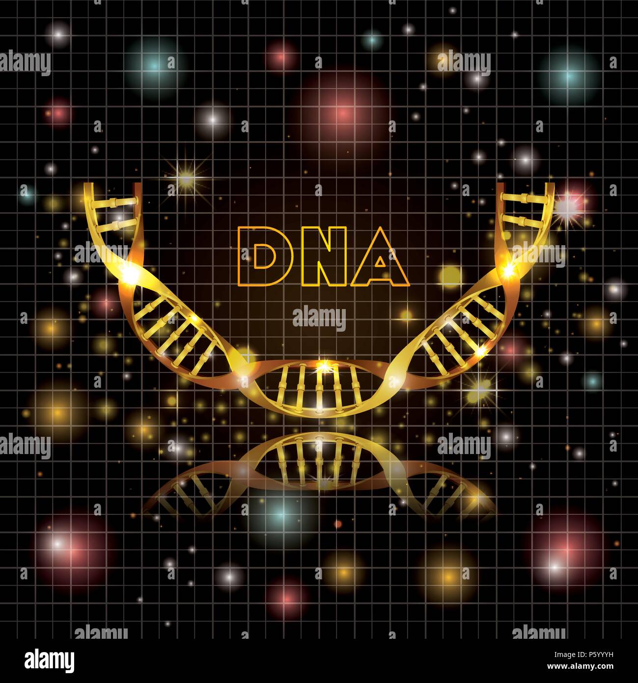 dna molecule half circle golden structure Stock Vector Image & Art - Alamy