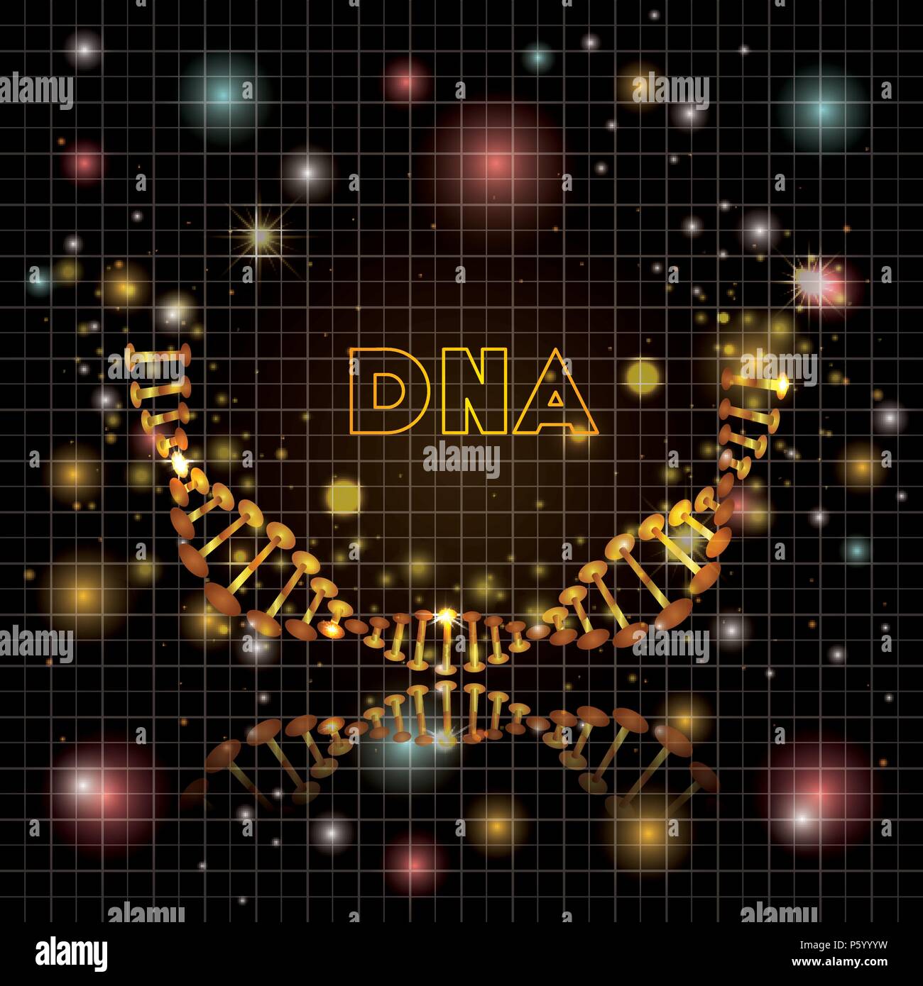 dna molecule half circle golden structure Stock Vector Image & Art - Alamy