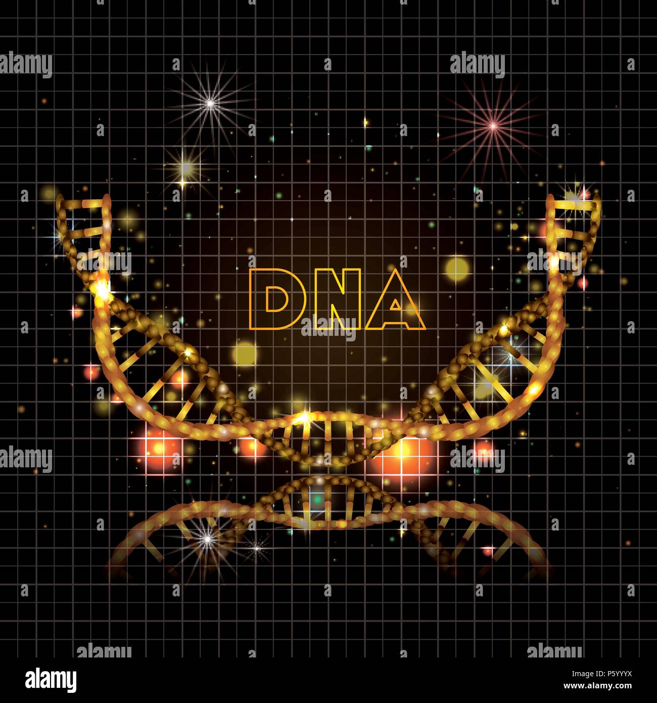 dna molecule half circle golden structure Stock Vector Image & Art - Alamy