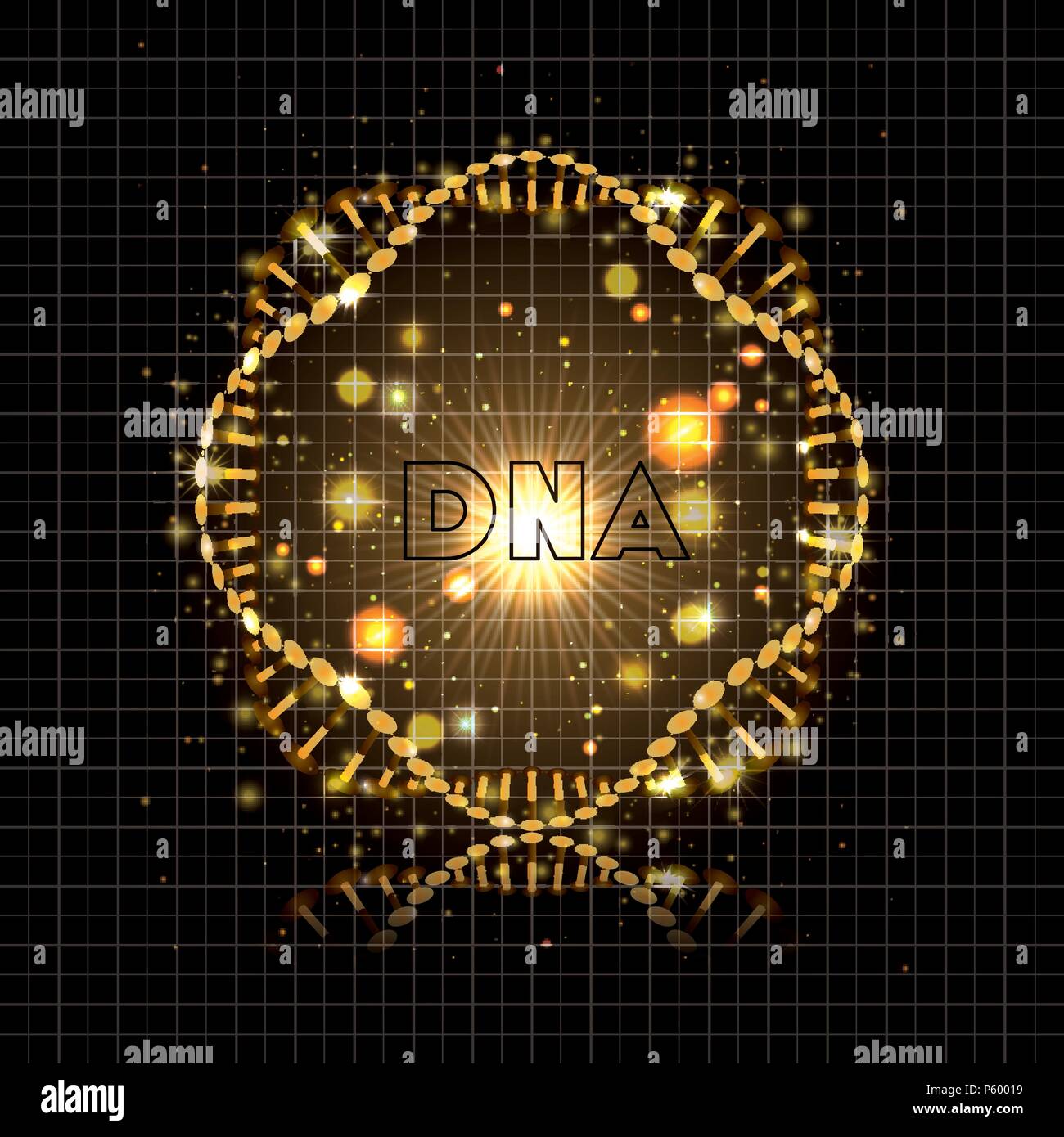 dna molecule circular golden structure Stock Vector Image & Art - Alamy