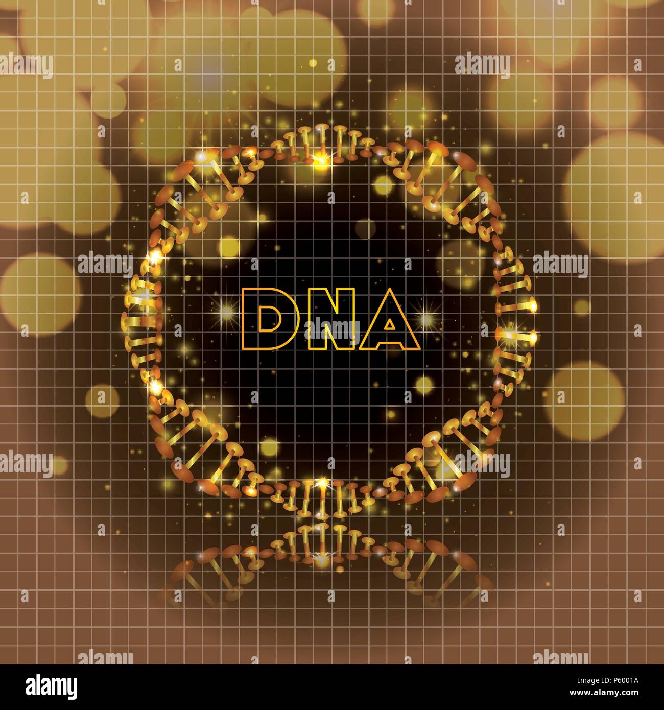 dna molecule circular golden structure Stock Vector Image & Art - Alamy