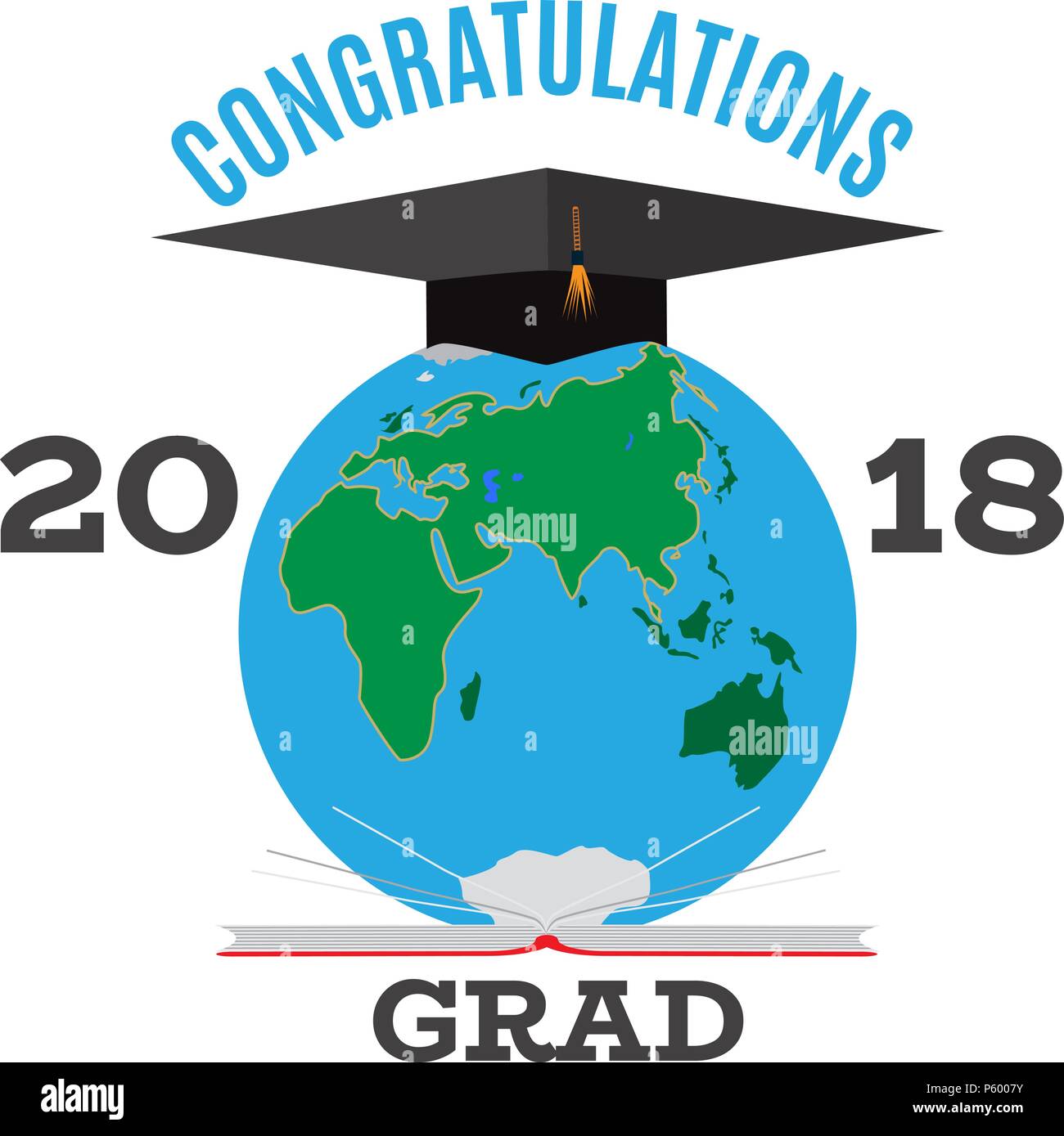 Congratulations grad vector emblem, badge template Stock Vector Image ...