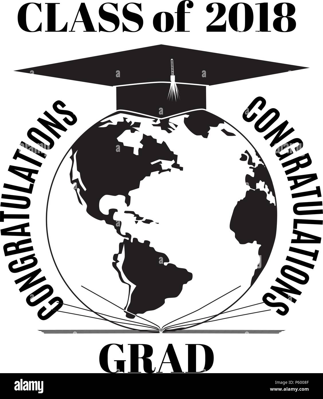 Congratulations grad vector emblem, badge template Stock Vector Image ...