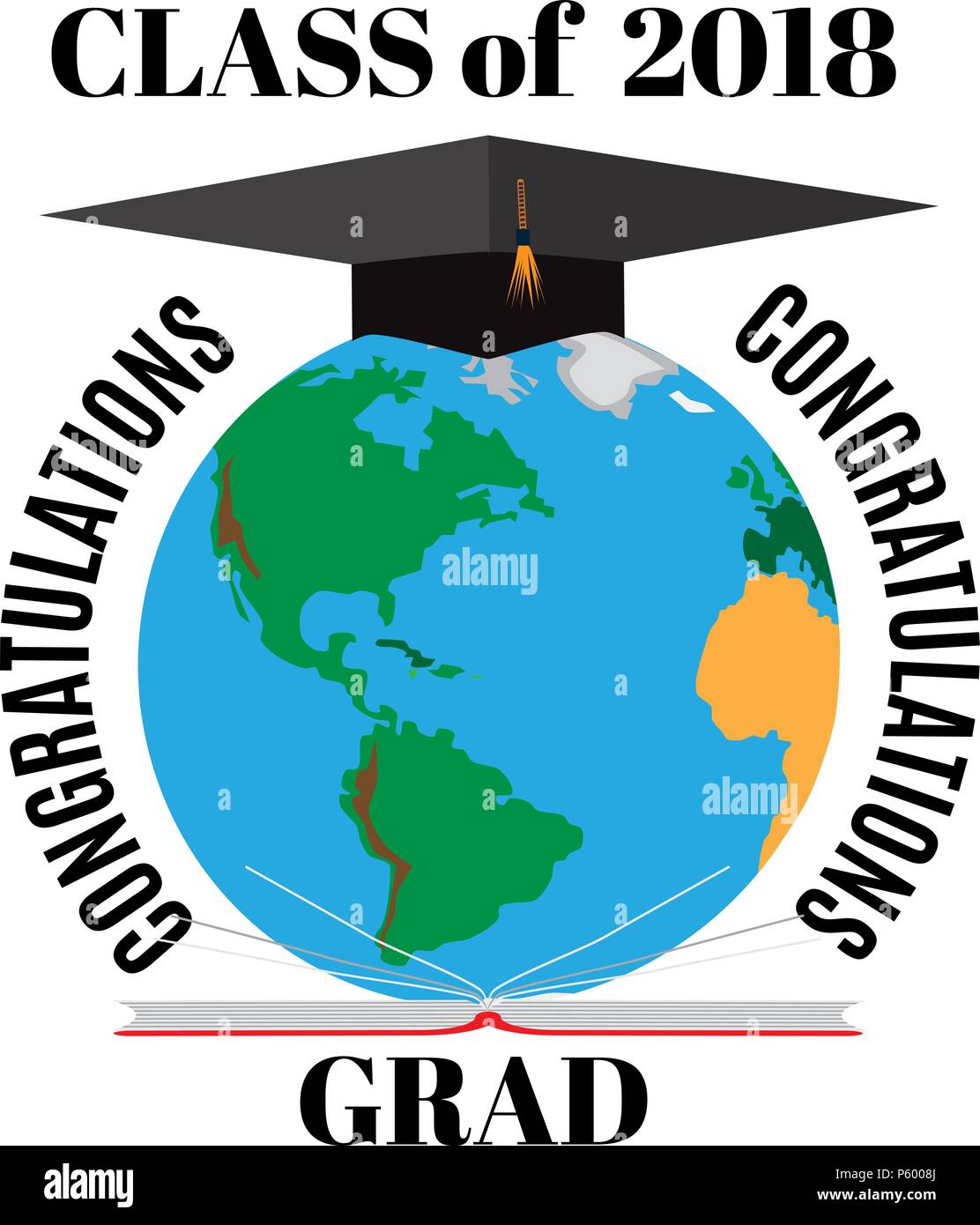 Congratulations grad vector emblem, badge template Stock Vector Image ...