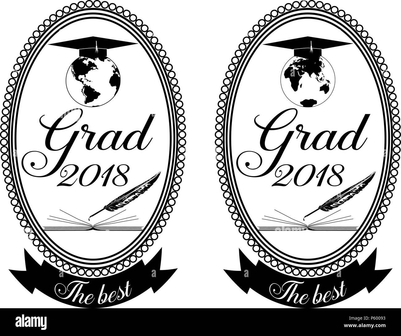 Graduation vector emblem, badge set Stock Vector Image & Art - Alamy