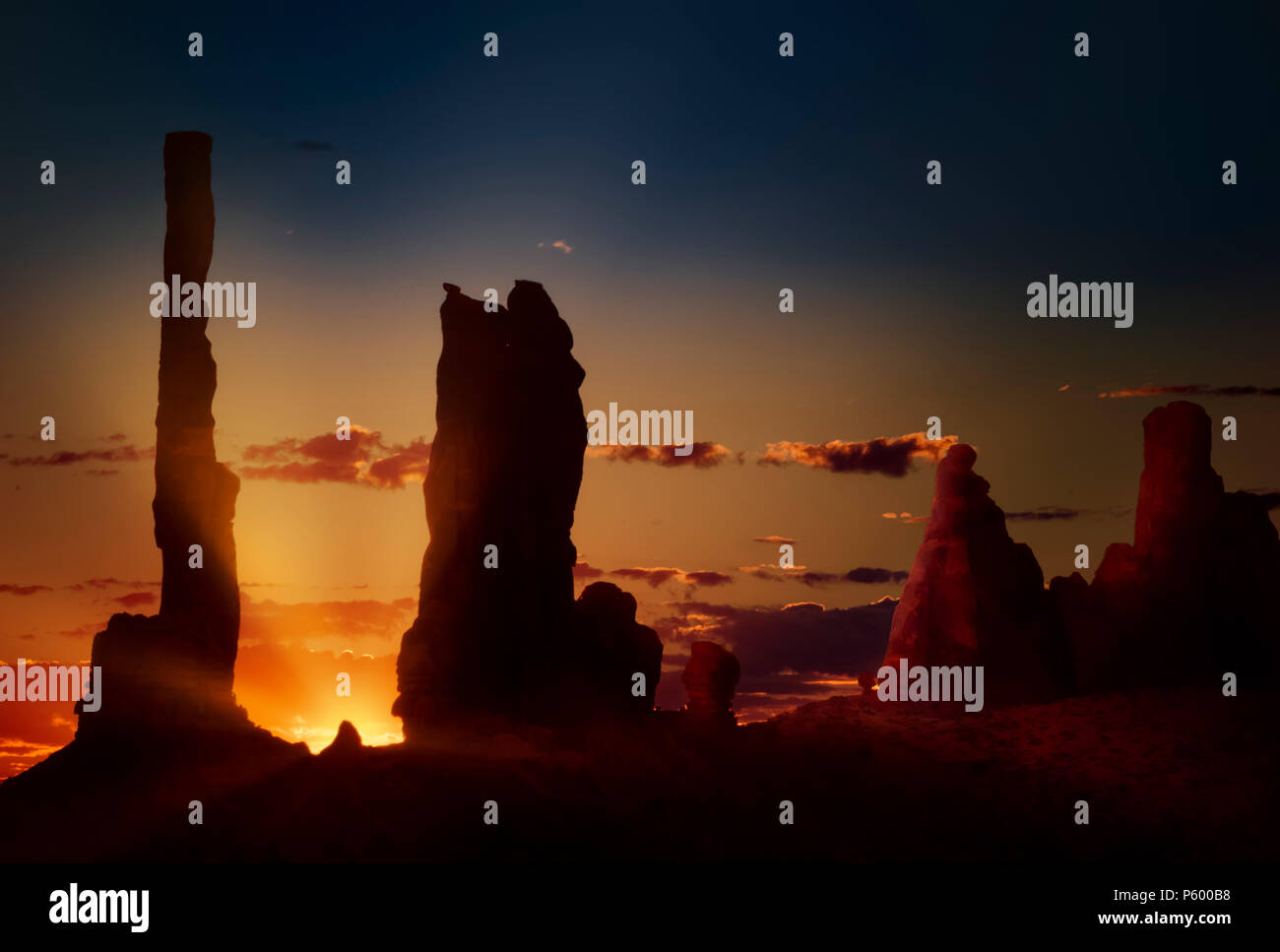 Sunrise in Monument Valley Stock Photo - Alamy