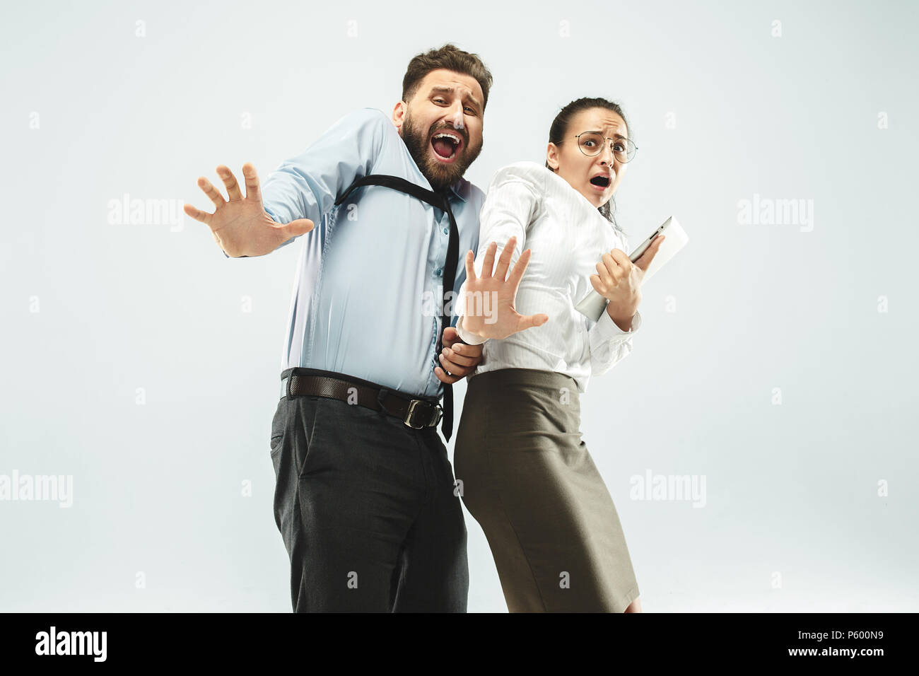 Scared shocked two young hi-res stock photography and images - Alamy