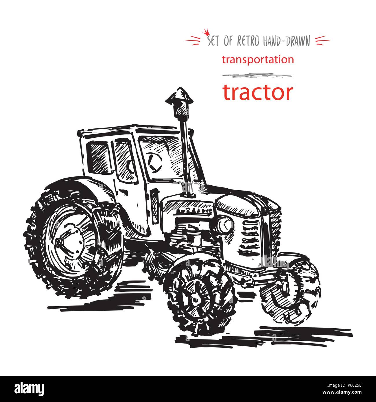 Tractor sketch hi-res stock photography and images - Alamy