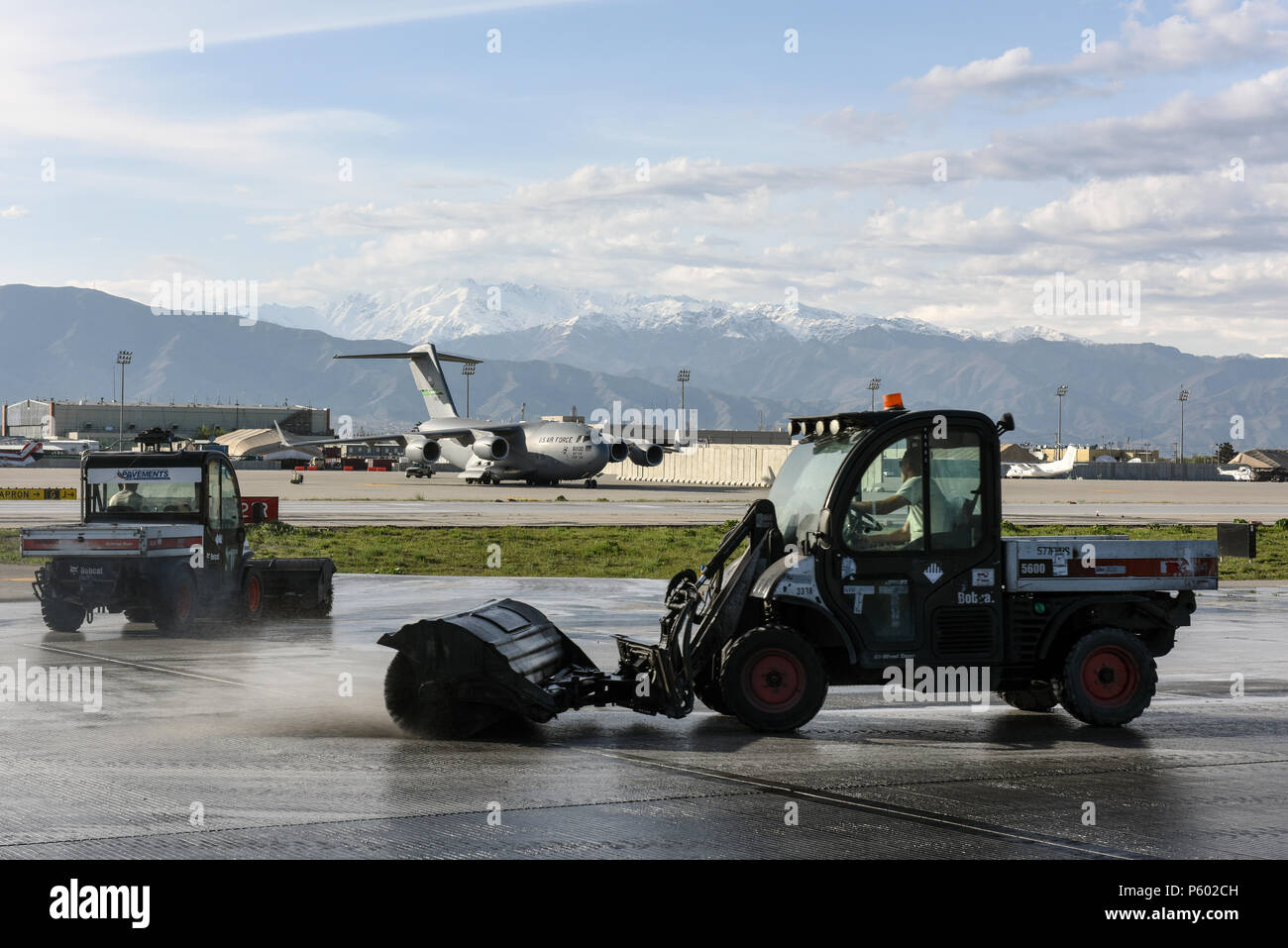 The 577th Expeditionary Prime Beef Squadron rubber removal team ...