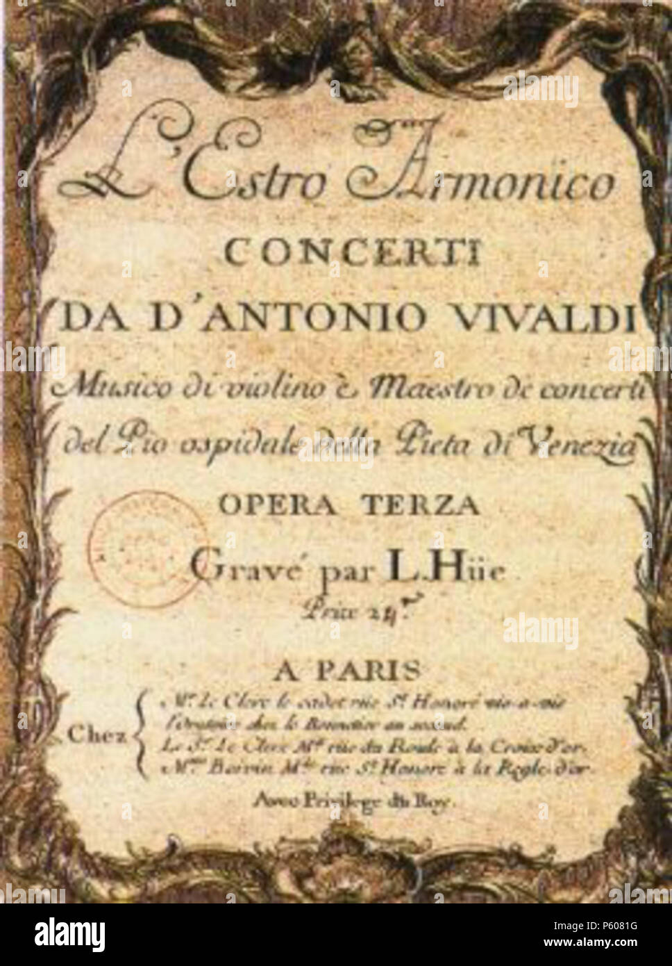 N/A. Original Score . 1700. Antonio Vivaldi 532 Estro Armonico Stock ...