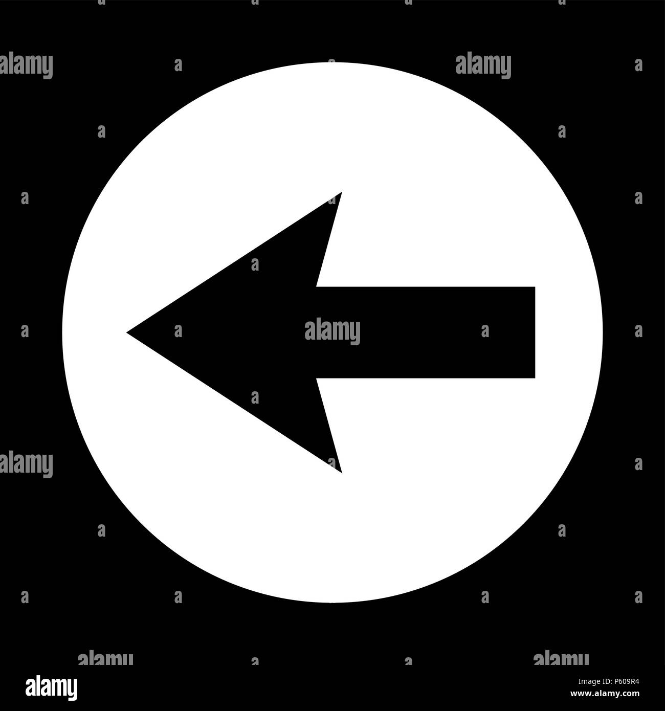 Icon - Black arrow in white circle Stock Vector Image & Art - Alamy