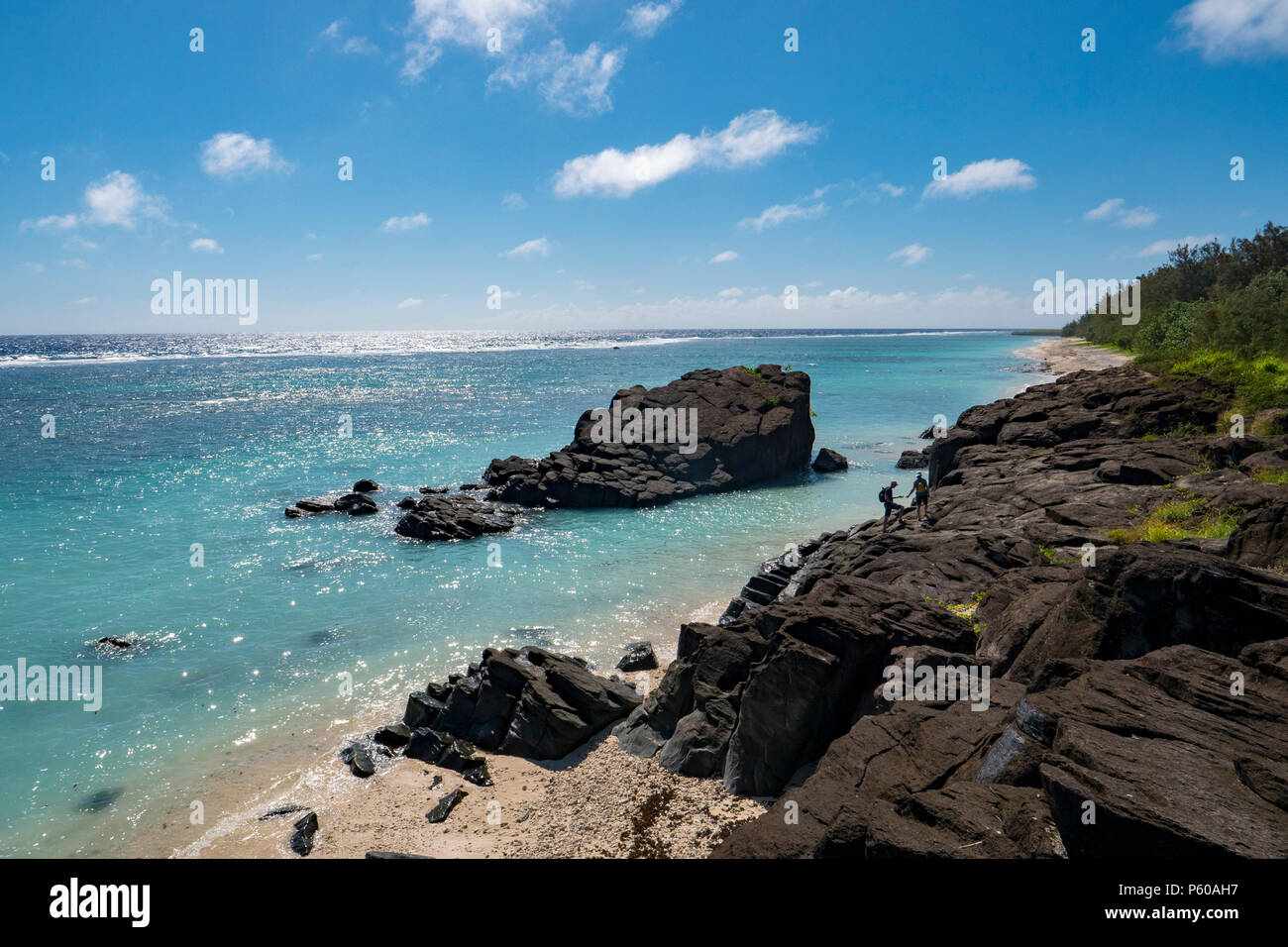 Tuoro, Black Rock, Rarotonga, Cook Islands, South Pacific Stock Photo ...
