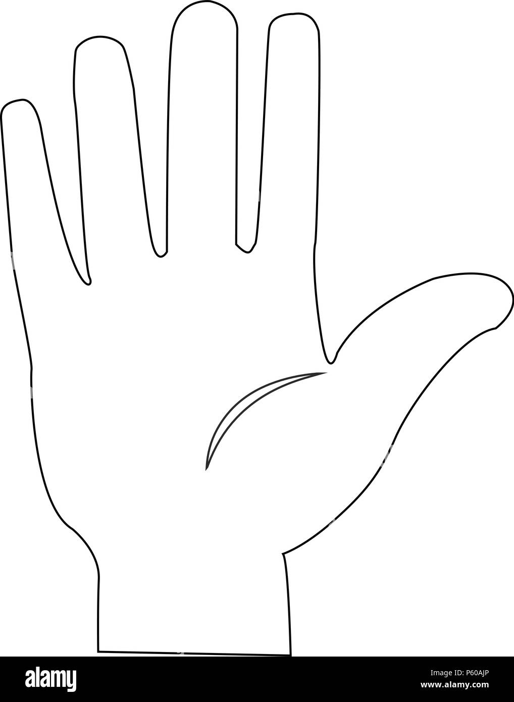 White line hand icon on white background eps10 Stock Vector Image & Art ...