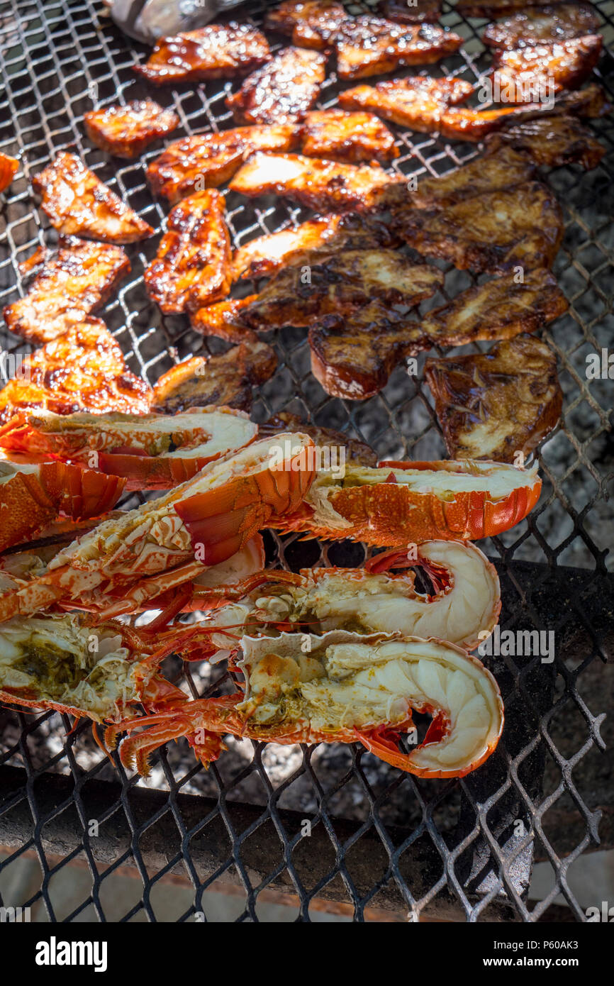 Polynesian Feast, Bora, Bora, French Polynesia, South Pacific Stock ...