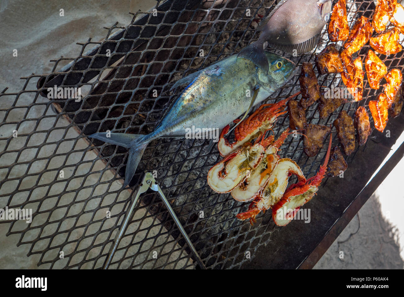 Polynesian Feast, Bora, Bora, French Polynesia, South Pacific Stock ...