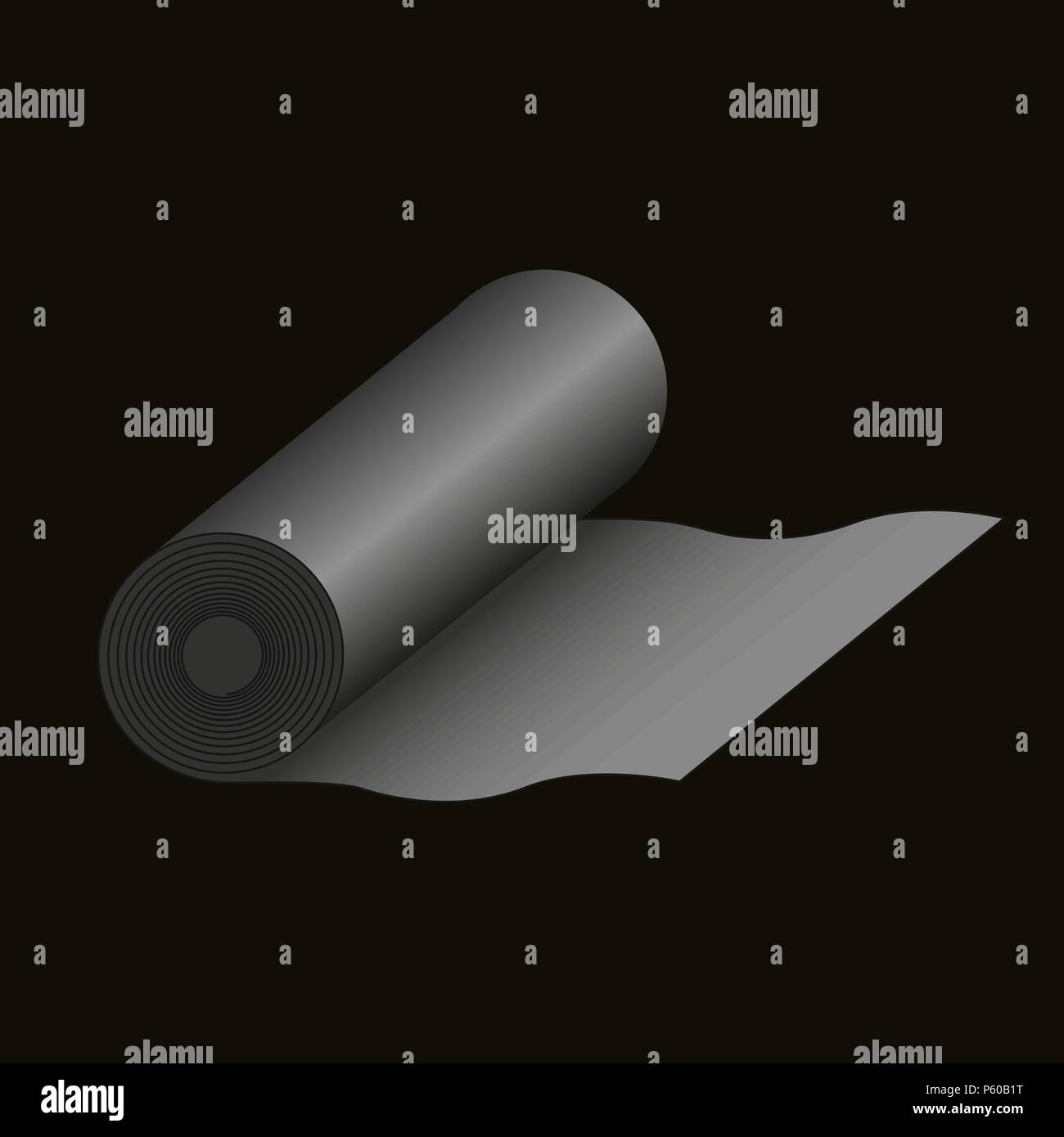 vector icon of roll of fabric or paper roll. Textile roll icon of ...