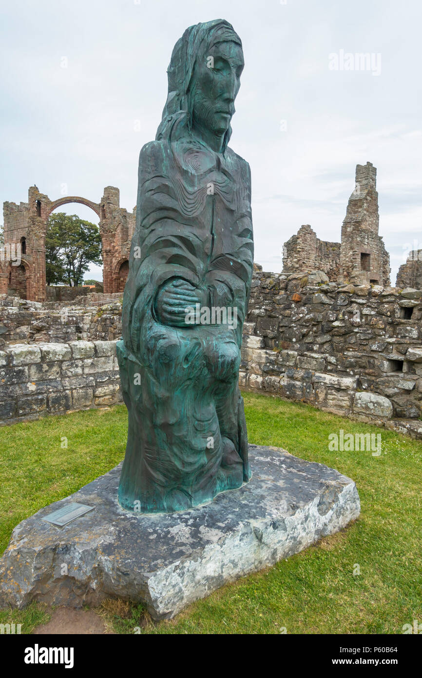 Bronze statue of Cuthbert of Farne by Fenwick Lawson ARCA 20 March 2001 ...