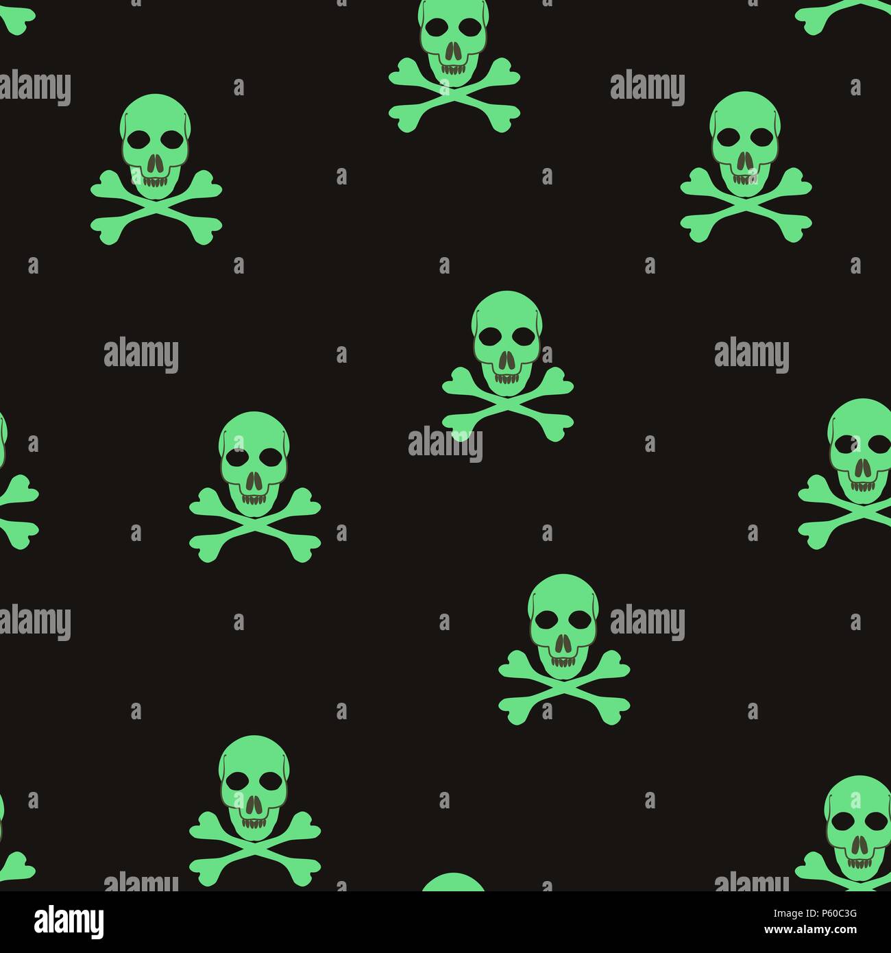 Vector seamless pattern with skulls and bones. eps10 Stock Vector Image ...